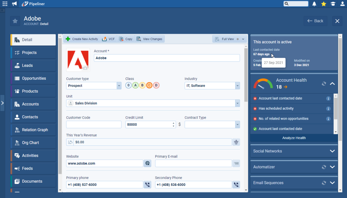 Sales Account Management Software | Pipeliner CRM